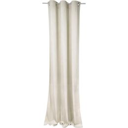 Tom Tailor HOME Vorhang &raquo;FRENCH VELVET&laquo; &Ouml;sen 1 Stk. tlg. beige Wirkware, Polyester 245cm, &Ouml;sen, 130cm
