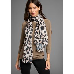 Laura Scott Damen Modetuch mit trendigem Leopard-Alloverdruck braun Einheitsgr&ouml;&szlig;e