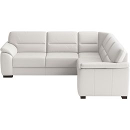 Sit & More sit&more Ecksofa &raquo;Montego Leder, L-Form, B: 255cm&laquo; wahlweise mit Schlaffunktion und Schubkasten wei&szlig; B/H/T: 255cm x 88cm x 225cm, NaturLEDER Stoff, 