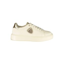 Blauer Beige Leder Damen Sneaker