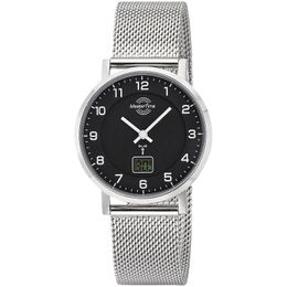 MASTER TIME Damen MASTER TIME Funkuhr &raquo;Advanced&laquo; Quarzuhr, Armbanduhr, Damenuhr, Edelstahlarmband, analog, digital silber Einheitsgr&ouml;&szlig;e