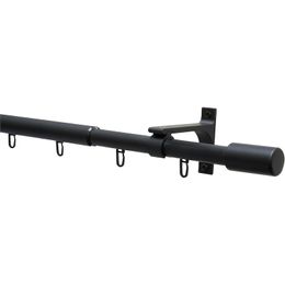 Gardinia Gardinenstange &raquo;Gardinenstangen Set Thasos&laquo; &Oslash; 19 mm 1 l&auml;ufig-l&auml;ufig mit Bohren, Schrauben, Wandmontage, Aluminium schwarz Aluminium L: 100cm 