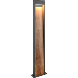 Trio Leuchten LED Au&szlig;en-Stehlampe &raquo;SALMON, Outdoor LED Stehleuchte 11W 1200 Lm 3000K, Garten Stehlampe&laquo; LED-Board 1 Stk. Warmwei&szlig; aus Aluminium & Holz
