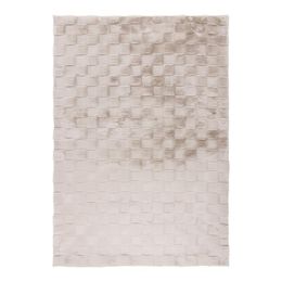 Kayoom Teppich &raquo;Botany 625&laquo; rechteckig 18 mm H&ouml;he weicher kuscheliger Kurzflor, Fellhaptik, alle R&auml;ume, viele Farben beige Polyester B : 160cm 1 Stk., 18mm, 