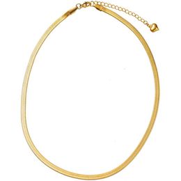 Firetti Damen Collier &raquo;Schmuck Geschenk Halsschmuck Halskette Schlangenkette&laquo; Made in Germany gold Edelstahl, L: 44,5 B: 4mm