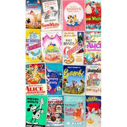 Komar Vliestapete &raquo;Digitaldruck Vlies - Disney Movie Posters Retro Girls&laquo; bedruckt glatt Kinderzimmer blau Vlies B/L: 120m x 200m, Rollen: 1