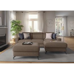 Sit & More sit&more Ecksofa &raquo;Scarlett L-Form&laquo; inklusive Kopfteilverstellung, optional Schlaffunktion & Bettkasten grau B/H/T: 258cm x 172cm, Luxus-Microfaser, 