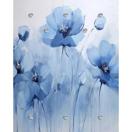 queence Garderobenpaneel &raquo;Wandgarderobe mit Motiv Mohnblume Aquarell inkl. Edelstahlhaken&laquo; 1 Stk. tlg. HD Premium Druck auf Acrylglas blau Acrylglas, 