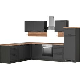 KOCHSTATION Winkelk&uuml;che &raquo;KS-Lana&laquo; Stellbreite 240/300 cm, wahlweise mit oder ohne E-Ger&auml;te grau B/H/T: 240cm x 200cm x 300cm, ohne E-Ger&auml;te