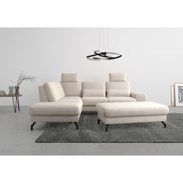 Sit & More sit&more Ecksofa &raquo;Cinturo L-Form&laquo; inklusive Sitztiefenverstellung und Federkern, Sitzh&ouml;he 45 cm grau B/H/T: 260cm x 88cm x 226cm, Luxus-Microfaser 