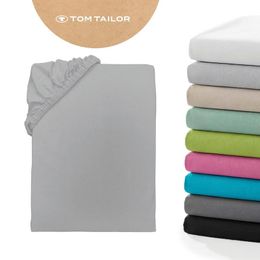 Tom Tailor HOME Spannbettlaken &raquo;Tom Tailor Jersey&laquo; ab Gr&ouml;&szlig;e 90x200 cm, Laken in hochwertiger Jersey Qualit&auml;t grau Jersey, Obermaterial: 100% Baumwolle