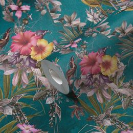 A.S. Cr&eacute;ation Vliestapete &raquo;Dream Flowery&laquo; Wald botanisch floral glatt Vogeltapete Tapete Blumenoptik Tapeten Wohnzimmer Schlafzimmer K&uuml;che blau Vlies B/L: 0,53m x 