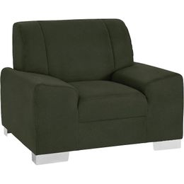 DOMO collection Sessel &raquo;Anzio&laquo; wahlweise mit Federkern gr&uuml;n Struktur fein, Mit Federkern, B/H/T: 114cm x 85cm x 93cm