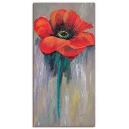 Artland Leinwandbild &raquo;Roter Mohn II&laquo; Blumen 1 Stk. tlg. auf Holzrahmen gespannt rot Leinwand B/H/T: 20cm x 40cm, Leinwandbild Blumen Hochformat, 1 Stk.