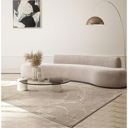 the carpet Teppich &raquo;Mila&laquo; rechteckig 8 mm H&ouml;he moderner Wohnzimmer Teppich elegant gl&auml;nzender Flor beige Polyester B : 160cm 1 Stk., 8mm, L: 230cm