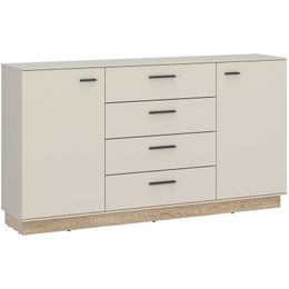 Home Affaire Sideboard modernses Sideboard, Breite ca.155 cm, 2 T&uuml;ren und 4 Schubkasten beige Holzwerkstoff B/H/T: 1.550cm x 87,6cm x 40cm, 4 Stk., 2 
