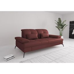 Sit & More sit&more 2,5-Sitzer &raquo;Amica, inkl. Sitztiefenverstellung und Armteilverstellung&laquo; wahlweise mit Kopfteilverstellung und Schlaffunktion rot B/H/T: 202cm 