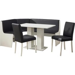 massivline&more Eckbankgruppe &raquo;Sylt&laquo; Set, 4 Stk. tlg. Eckbank ist umstellbar, Eckbank mit Truhe wei&szlig; Holzwerkstoff, Kunstleder Kunstleder
