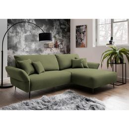 Home Affaire Ecksofa &raquo;Lazio modern und bequem, schmale Armlehnen, tolle Detailverarbeitung&laquo; inklusive Armlehnenverstellfunktion, 4x Zierkissen gratis 