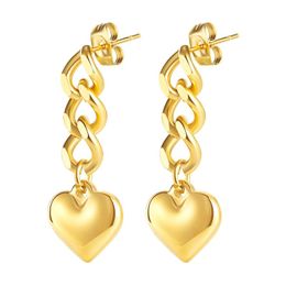 Firetti Damen Paar Ohrstecker &raquo;Schmuck Geschenk Ohrschmuck Herz&laquo; gold Edelstahl