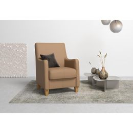 Home Affaire Sessel &raquo;Palmera, B: 70 cm&laquo; mit Federkern braun Luxus-Microfaser (100% Polyester);Struktur (100% Polyester);Luxus-Microfaser in Lederoptik