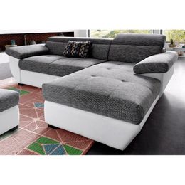 COTTA Ecksofa &raquo;Speedway L-Form&laquo; mit Kopfteilverstellung, wahlweise mit Schlaffunktion & Bettkasten Edles Flachgewebe ( 100% Polyester ) / Feine 