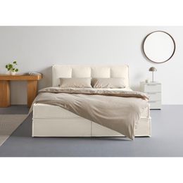 LeGer Home by Lena Gercke Boxspringbett &raquo;Addyson&laquo; H&auml;rtegrade H2, H3 und H4 w&auml;hlbar, Boxspringbett inkl. Topper, 2 Matratzen beige 100% POLYESTER (PES)