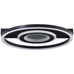 BRELIGHT LED Deckenleuchte &raquo;Queens&laquo; 1 Stk. Warmwei&szlig; 37 x 37 cm, 2400 lm, 3000 K, Glitzereffekt, schwarz schwarz H: 5cm, 1 Stk.