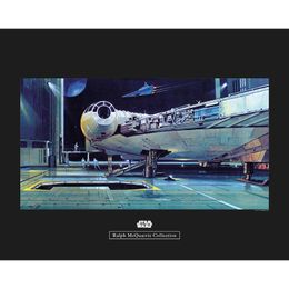 Komar Bild &raquo;Star Wars Classic RMQ Falcon Hangar&laquo; Star Wars 1 Stk. tlg. Wandbild zur Dekoration im Kinderzimmer - ohne Rahmen bunt Holz, Papier B/H/T: 50cm x