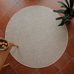 Wecon Home Teppich &raquo;Miami South Beach&laquo; rund 5 mm H&ouml;he In- & Outdoor Teppich, wetterfest, kariert, Balkon, pflegeleicht Polypropylen &Oslash; 200cm 1 Stk., 
