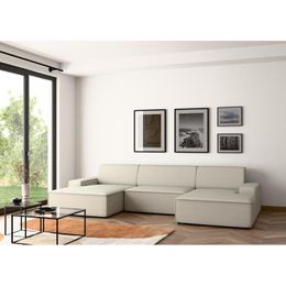 Trendmanufaktur Wohnlandschaft &raquo;Graz, wahlweise mit Sitzvorschub und Bettkasten, U-Form, Breite 329 cm&laquo; in Cord-, haustierfreundlichem LEO Struktur- 
