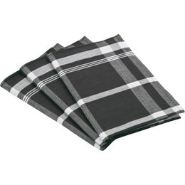 Ross Geschirrtuch &raquo;Exclusiv&laquo; Blockkaro, 50% Baumwolle, 50% Leinen, 50x70 cm schwarz 50% Baumwolle, 50% Leinen 3 Stk., 50 % Baumwolle 50 % Leinen