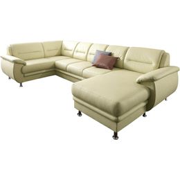 Sit & More sit&more Wohnlandschaft &raquo;Mailand U-Form, B: 312 cm&laquo; optional Schlaffunktion beige NaturLEDER (echtes Rindleder)/Korpus passendes Kunstleder Softlux ;