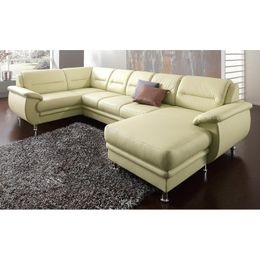 Sit & More sit&more Wohnlandschaft &raquo;Mailand U-Form, B: 312 cm&laquo; optional Schlaffunktion beige NaturLEDER (echtes Rindleder)/Korpus passendes Kunstleder Softlux ;