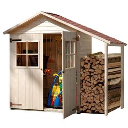 Weka Garten-Ger&auml;teschrank &raquo;Gr. 2&laquo; BxTxH: 245x105x216 cm, mit Schleppdach beige Massivholz Einheitsgr&ouml;&szlig;e