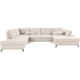 OTTO home Wohnlandschaft &raquo;Costello U-Form, B: 363 cm mit Sitztiefen- & Armteilverstellung&laquo; optional Schlaffunktion & Bettkasten beige 100% Polyester;
