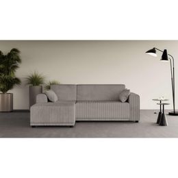 Home Affaire Ecksofa &raquo;TAMMO&laquo; L-Form grau 100% Polyester B/H/T: 233cm x 80cm x 162cm, Cord, Recamiere links