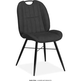 OMG Design Esszimmerstuhl &raquo;Shelton&laquo; (Set) 1 Stk.Esszimmerstuhl, pflegeleichter Bezug, mit Handgriff grau Polyester B/H/T: 52,5cm x 91,5cm x 65cm, 1 