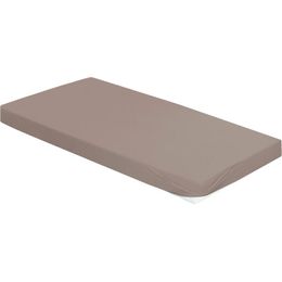 Bierbaum Spannbettlaken &raquo;Jersey&laquo; 95 % Baumwolle und 5 % Elasthan f&uuml;r optimale Weichheit und Dehnbarkeit grau Jersey, Obermaterial: 95% Baumwolle, 5% 