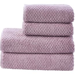 done. Handtuch Set &raquo;Provence Honeycomb&laquo; in Honigwaben-Optik, mit Fransen rosa Walkfrottier, Walkfrottier 4 Stk., Walkfrottier