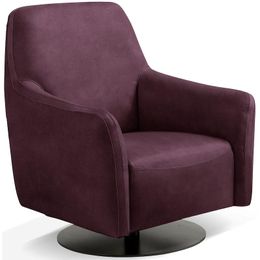 Egoitaliano Sessel &raquo;Felicity Drehsessel mit Wippfunktion, kompakt und bequem, Loungesessel&laquo; Solit&auml;rsessel drehbar mit Wipp-Funktion lila Luxus-Microfaser BLUSH, 