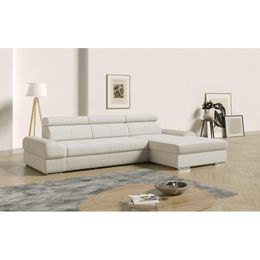 Sit & More sit&more Ecksofa &raquo;Broadway L-Form&laquo; inklusive Kopfteilverstellung, wahlweise mit Schlaffunktion wei&szlig; Luxus-NaturLeder;Luxus-Kunstleder;NaturLEDER ;