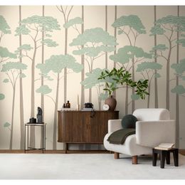 Livingwalls living walls Vliestapete &raquo;Fototapete Grafischer Wald&laquo; beige Vlies B/L: 371m