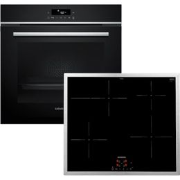 Siemens Backofen-Set &raquo;HB572ABS3&laquo; Pyrolyse-Selbstreinigung Set, Einbau-Backofen-Set, EH645BFB6E + HB572ABS3 + HZ538000, 3 Stk. tlg. Gleichm&auml;&szlig;ige 3D-