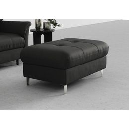 Sit & More sit&more Hocker &raquo;Marano&laquo; mit Stauraum grau 100% Polyester B/H/T: 102cm x 43cm x 67cm, Luxus-Microfaser TORO,mit Stauraum,Fu&szlig;farbe: Nickel satiniert
