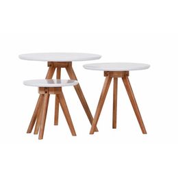 GUTMANN FACTORY Couchtisch &raquo;Retro&laquo; Set, 2 Stk. tlg. wei&szlig; B/H/T: 32cm x 40cm x 32cm