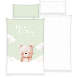 OTTO home Kinderbettw&auml;sche &raquo;Kleiner Liebling in Gr. 100x135 und 135x200 cm&laquo; 2 Stk. aus Baumwolle, mit niedlichem B&auml;renmotiv & Schriftzug, 