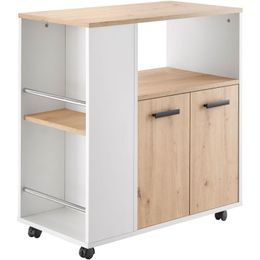 BASIC by Balculina K&uuml;chenwagen &raquo;Bartender,Rollwagen,K&uuml;chenwagen,Servierwagen&laquo; 1 Stk. tlg. Breite 75 cm, auf 4 Rollen, diverse Ablagen Holzwerkstoff B/