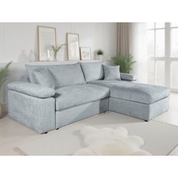 OTTO home Ecksofa &raquo;Cosy L-Form, B: 234 cm, Sitzaufbau im Sandwich-Federkern&laquo; 2 Zierkissen, Mega-Sofa, Cord oder Struktur weich, Kaltschaumauflage grau