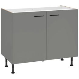 Optifit Sp&uuml;lenschrank &raquo;Elga&laquo; mit Soft-Close-Funktion, h&ouml;henverstellbaren F&uuml;&szlig;en, Breite 100 cm grau Holzwerkstoff basaltgrau, B/H/T: 100cm x 87cm x 
